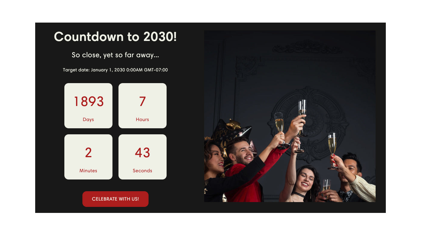 Countdown Timer section template for your Shopify store | qwiqode Theme ...