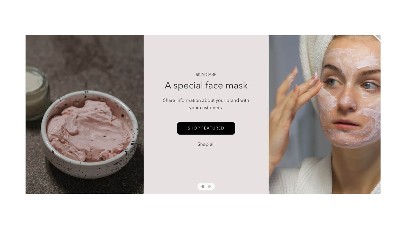 Split Screen Hero Slider section template for your Shopify store | qwiqode Theme Sections Custom ...