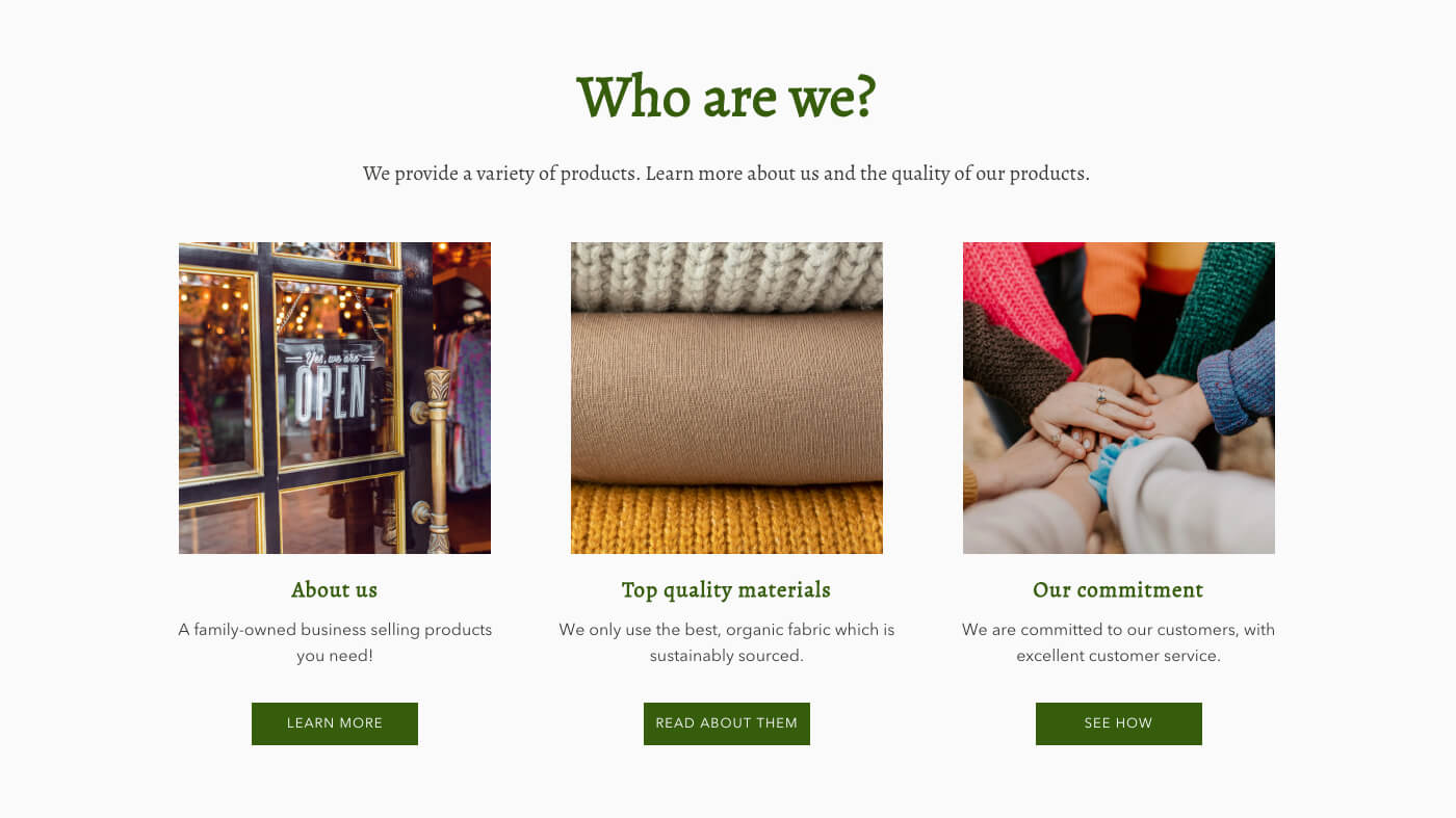 Multi Columns section template for your Shopify store | qwiqode Theme Sections Custom Liquid ...