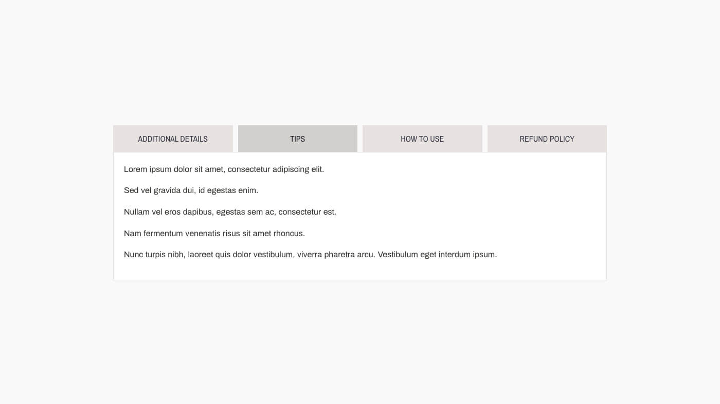 Tabbed Content section template for your Shopify store | qwiqode Theme Sections Custom Liquid ...