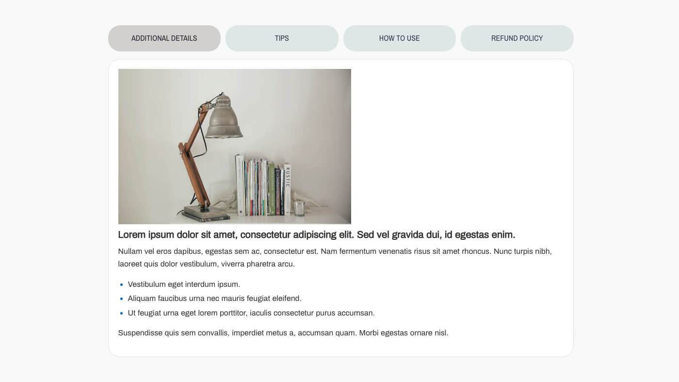 Tabbed Content section template for your Shopify store | qwiqode Theme ...